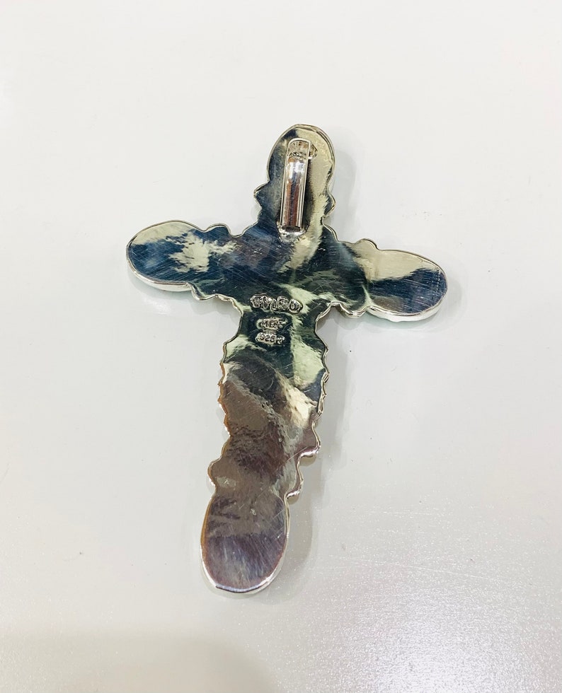 Sterling Silver Navajo Style Cross Pendant - Etsy
