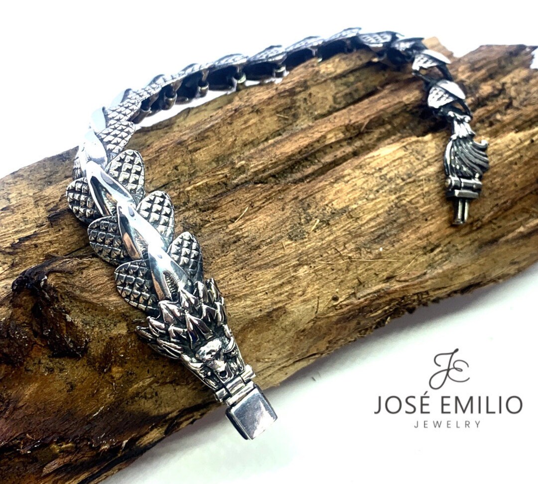 Sterling Silver Full Body Quetzalcoatl Bracelet - Etsy