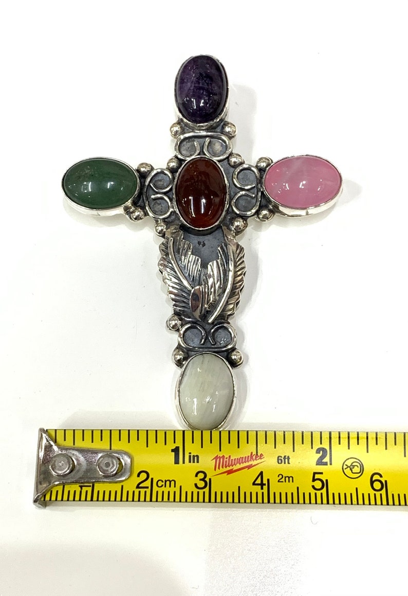 Sterling Silver Navajo Style Cross Pendant - Etsy