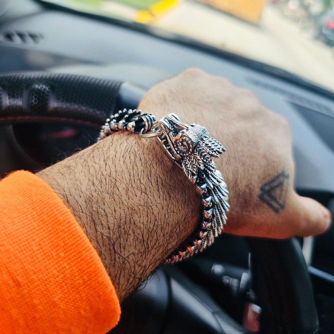 Quetzalcoatl Bracelet, Solid .925 Sterling Silver Bracelet - Etsy