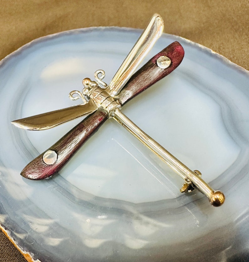 Vintage Sterling Silver Dragonfly Brooch Pin - Etsy