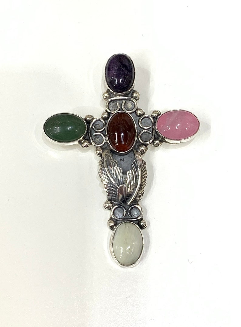 Sterling Silver Navajo Style Cross Pendant - Etsy