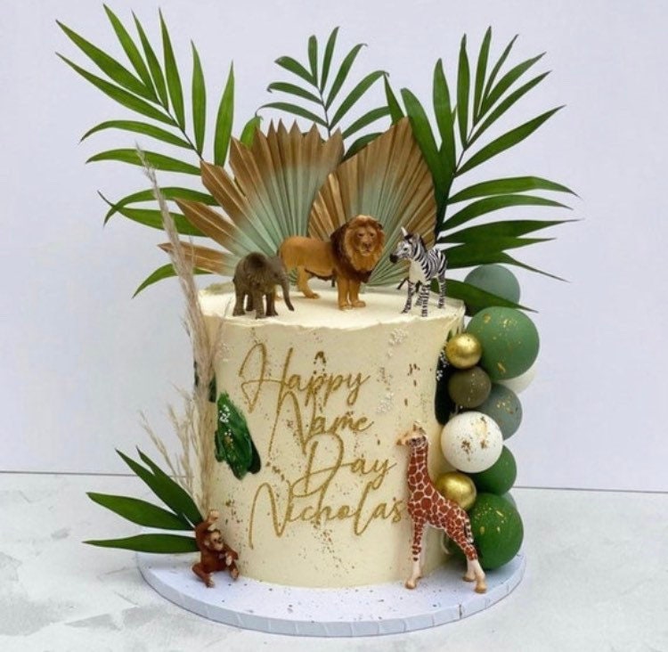 Set Safari/jungle Cake Topper Decor. 2 Palm Spears SET - Etsy UK