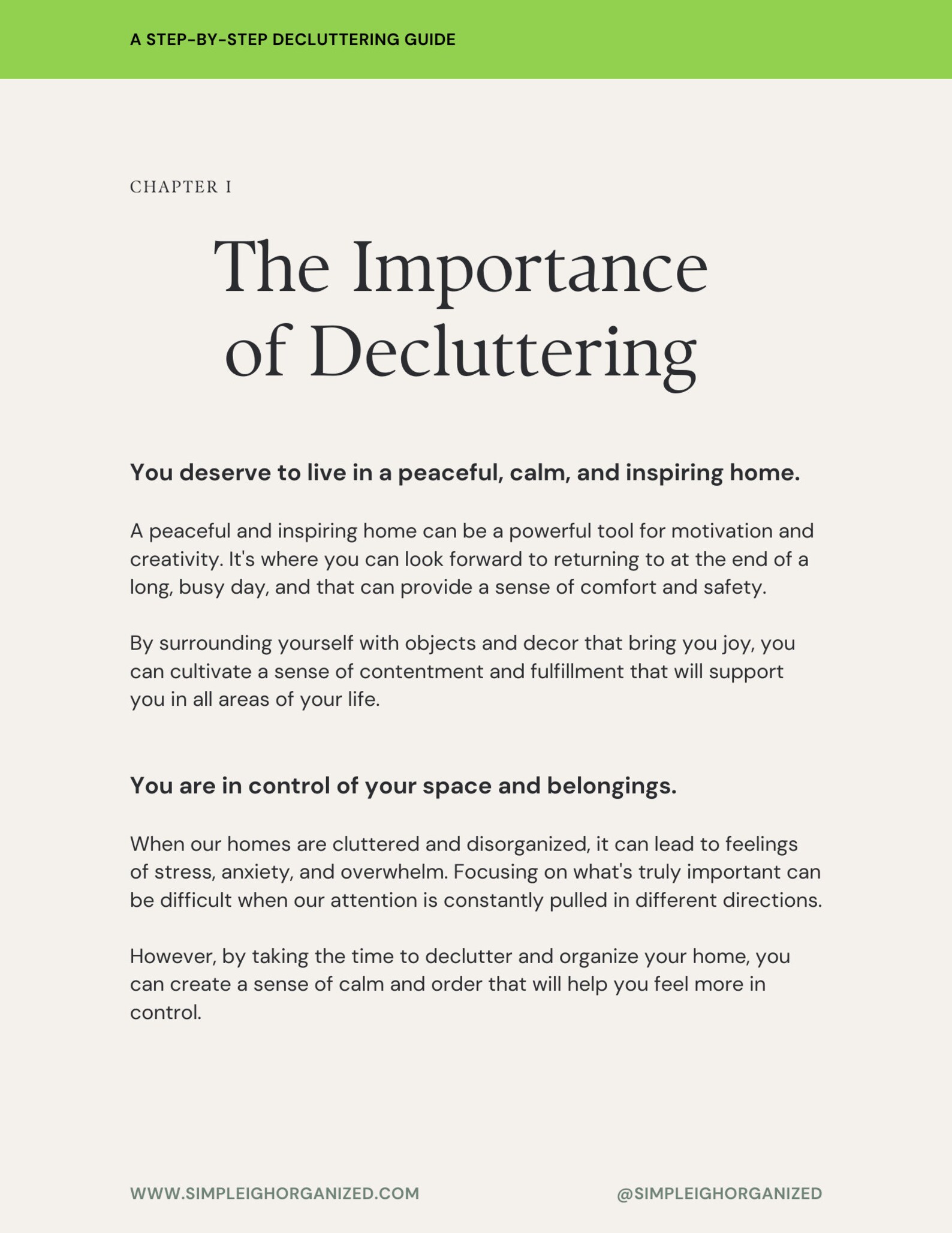 Home Declutter Guide & Organizing Checklist, Home Decluttering Ebook ...