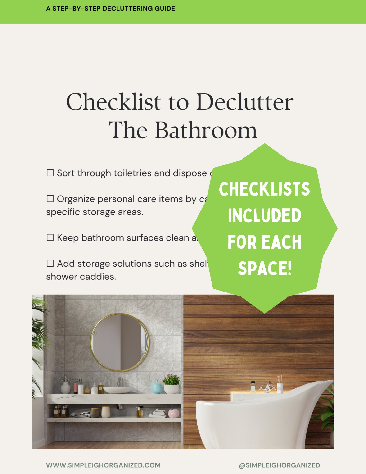 Home Declutter Guide & Organizing Checklist, Home Decluttering Ebook ...