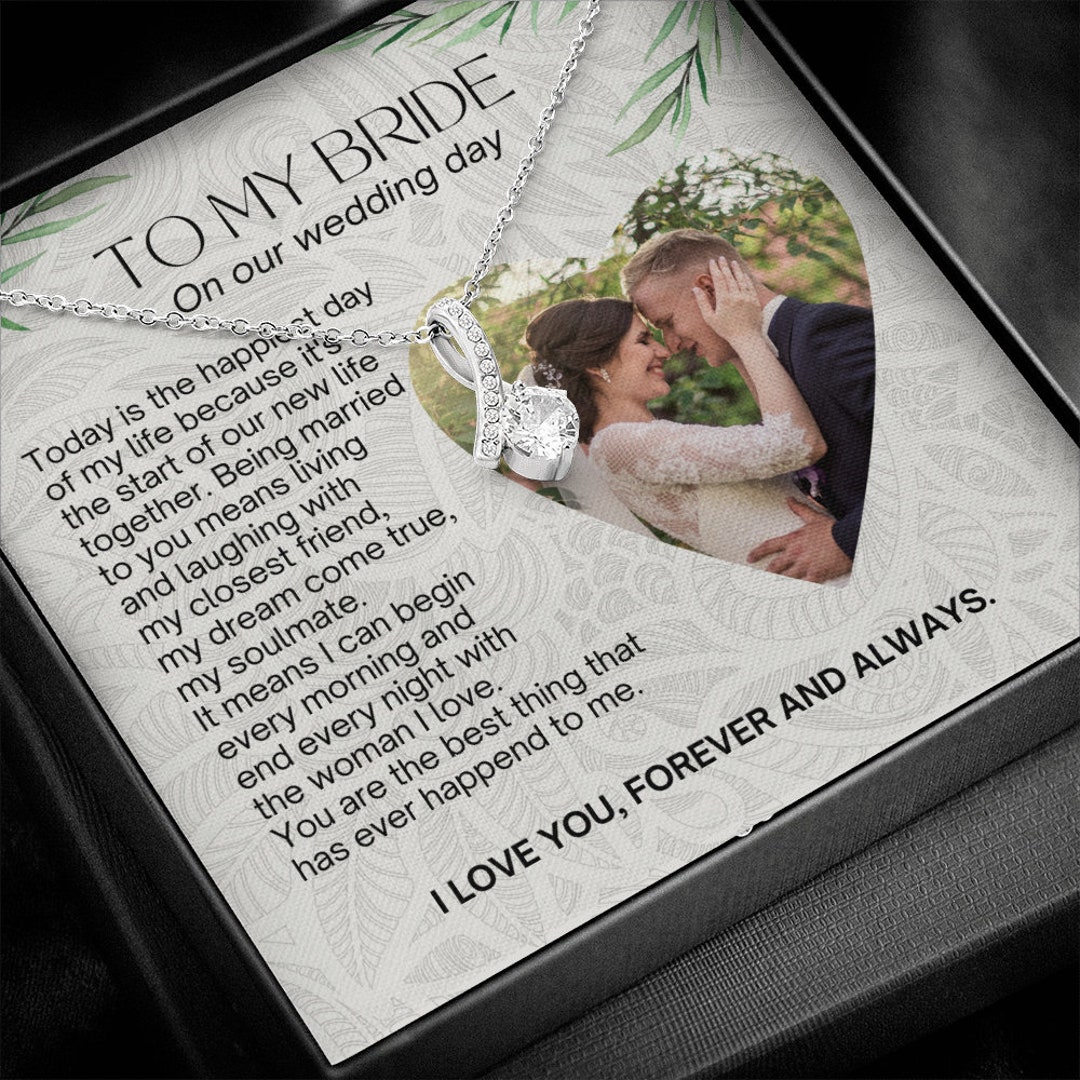 Bride Gift From Groom, Personalized Wedding Day Necklace, Photo Jewelry ...