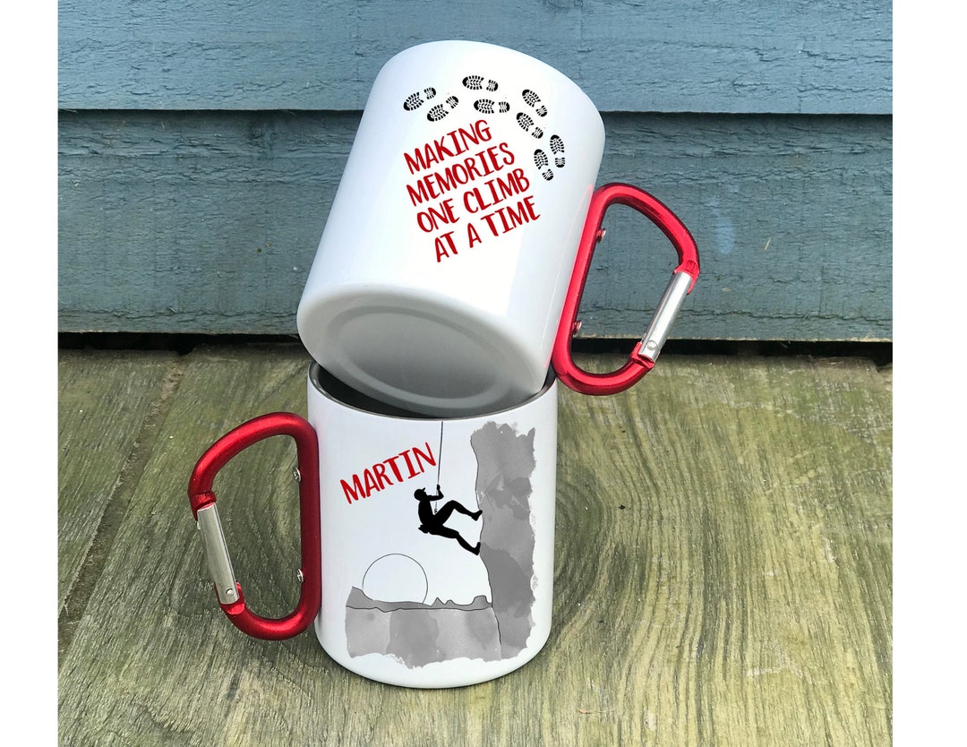 Rock Climbers and Hikers Steel Cup With Carabiner Clip Handle, Outdoor ...