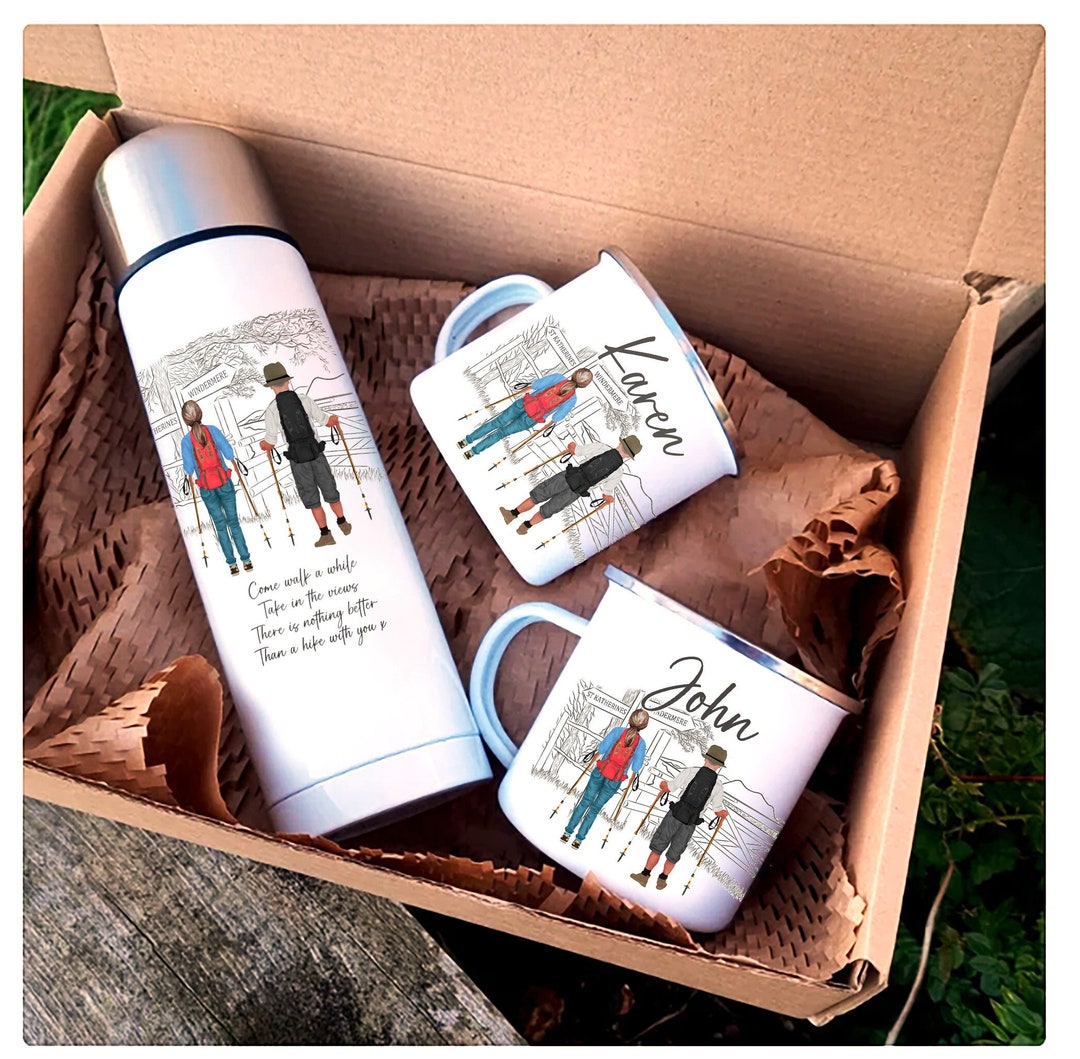 Personalised Hikers Flask, Walkers Mug and Flask Set, Walkers Mugs ...