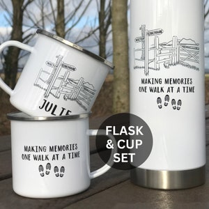 Walkers Mug and Flask Set, Personalised Hikers Flask, Custom Flask ...