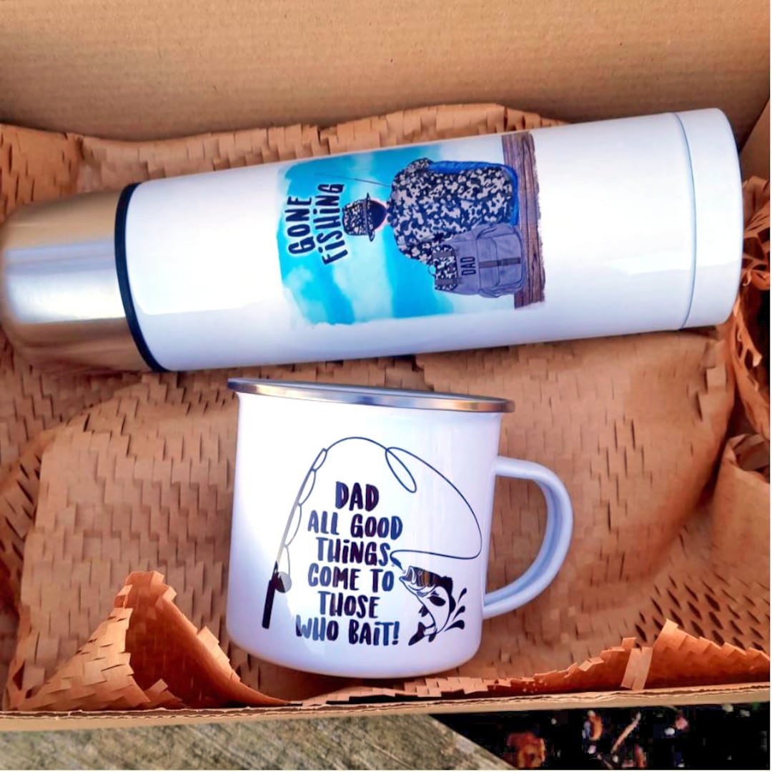 Fishing Flask and Mug Set, Fishing Gift, Flask, Dad Birthday ...