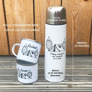 Camping Mug and Flask Set, Camping Gift, Flask, Tent Gift, Personalised ...