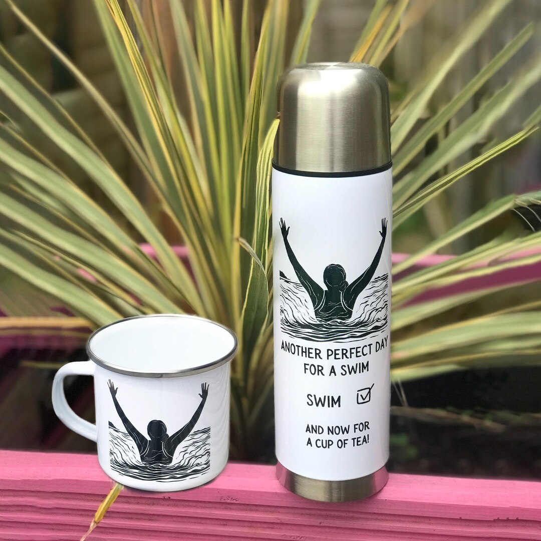 Wild Swimming Sea Swimmers Gift Set, Sea Swimmers Flask and Cup Set ...