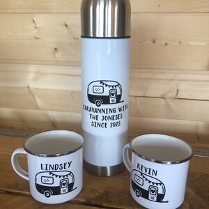 Caravan Flask and Mug Set, Motorhome Gift, Flask, Caravan Gift ...