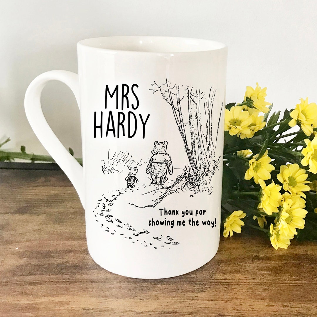 Personalised Winnie the Pooh Bone China Cup, Best Teacher, Pooh Bear ...