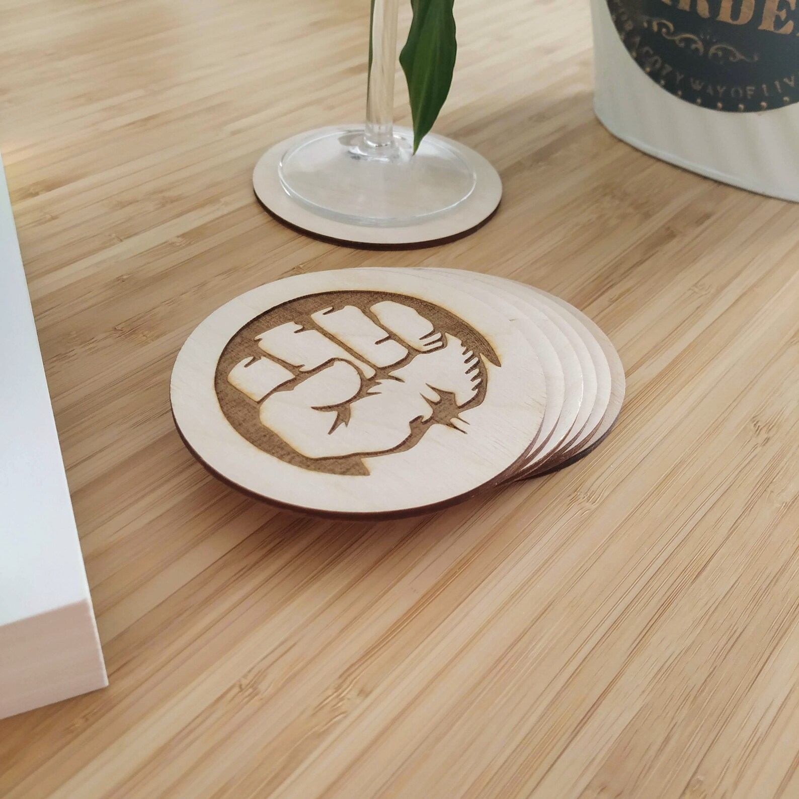 Marvel Hulk Laser Engraved Coaster Set Hulk Fan Gifts Hulk | Etsy