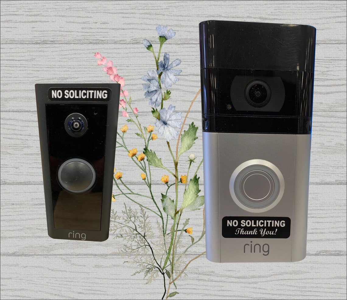 No Soliciting Sign Stickers Labels for Video Camera Doorbells and ...