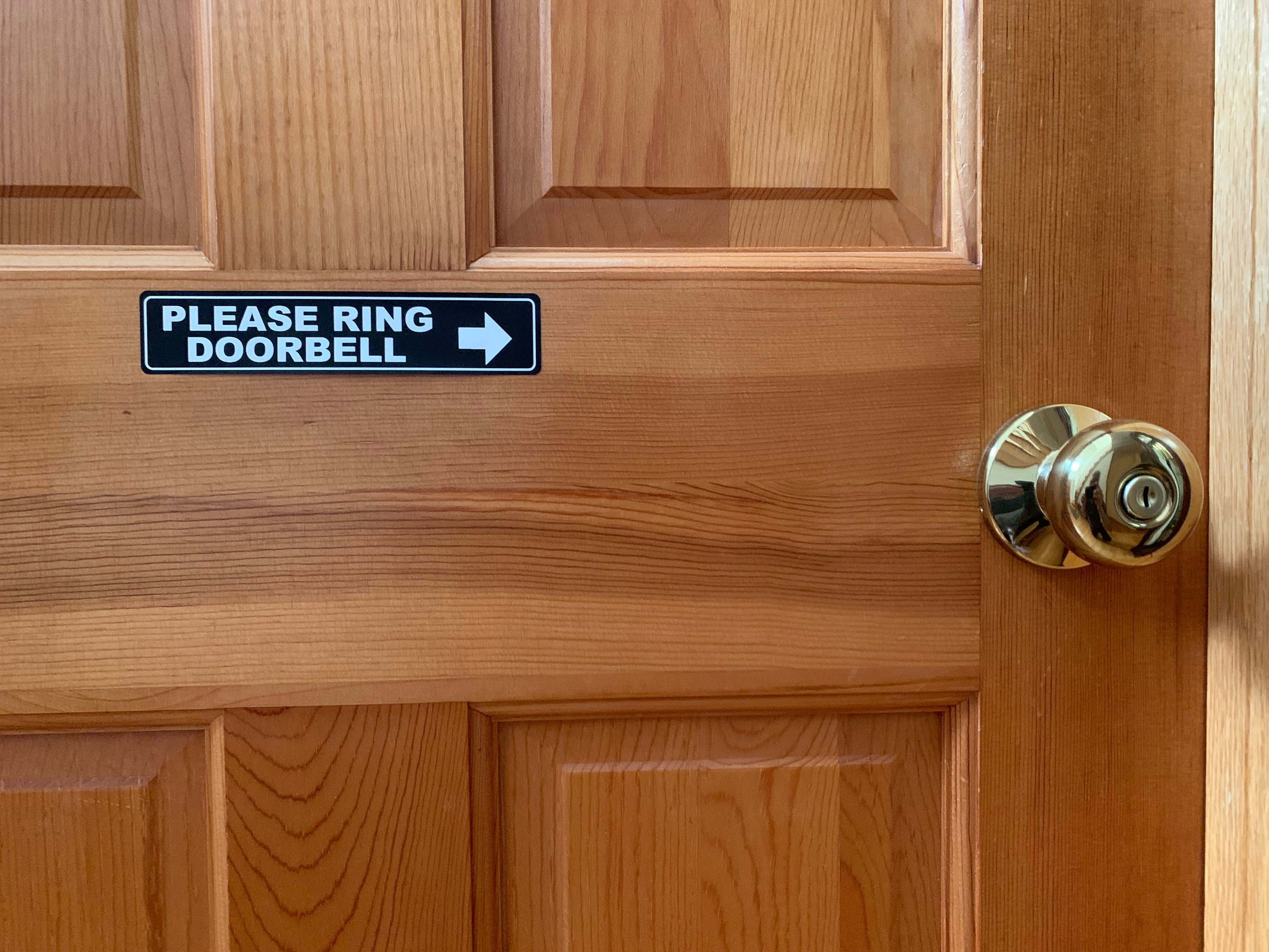 Please Ring Doorbell Sign Stickers Labels, Size 6" X 1-1/4", 2 Styles ...