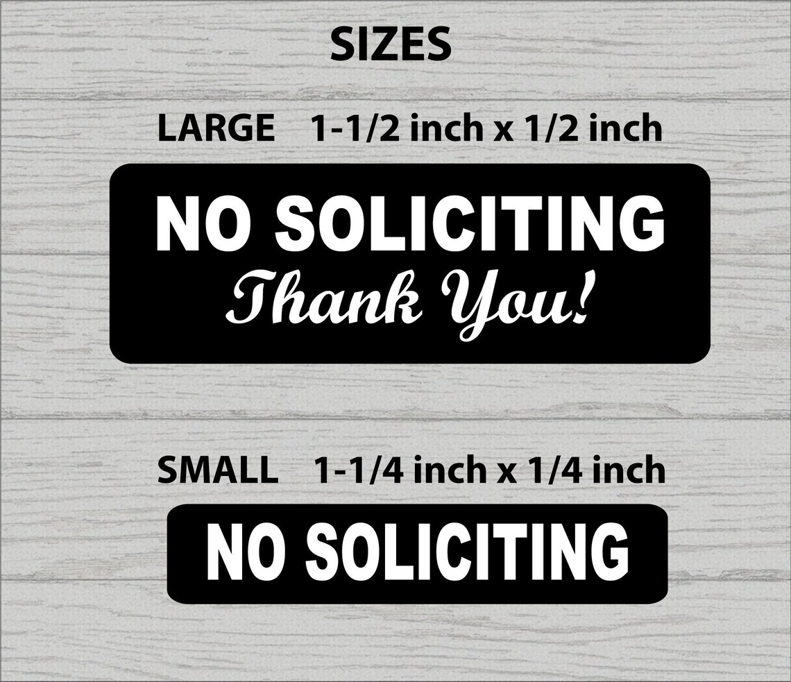 No Soliciting Sign Stickers Labels for Video Camera Doorbells and ...