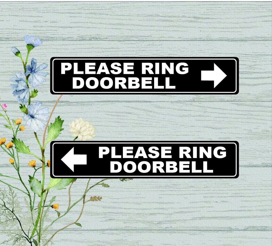 Please Ring Doorbell Sign Stickers Labels, Size 6" X 1-1/4", 2 Styles ...