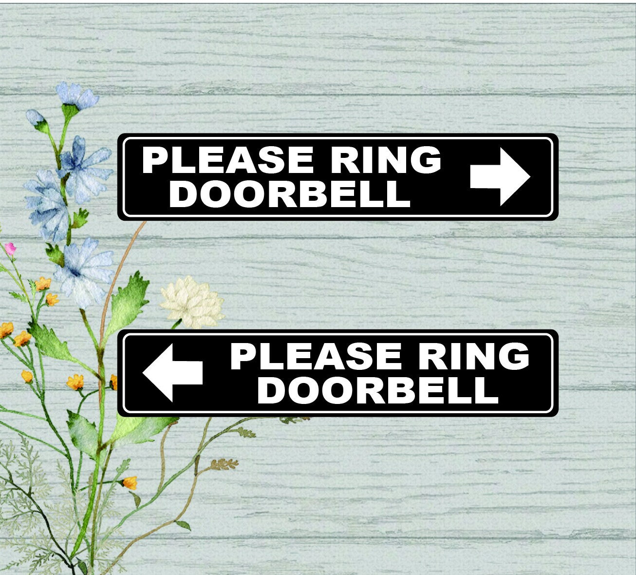 Please Ring Doorbell Sign Stickers Labels, Size 6" X 1-1/4", 2 Styles ...