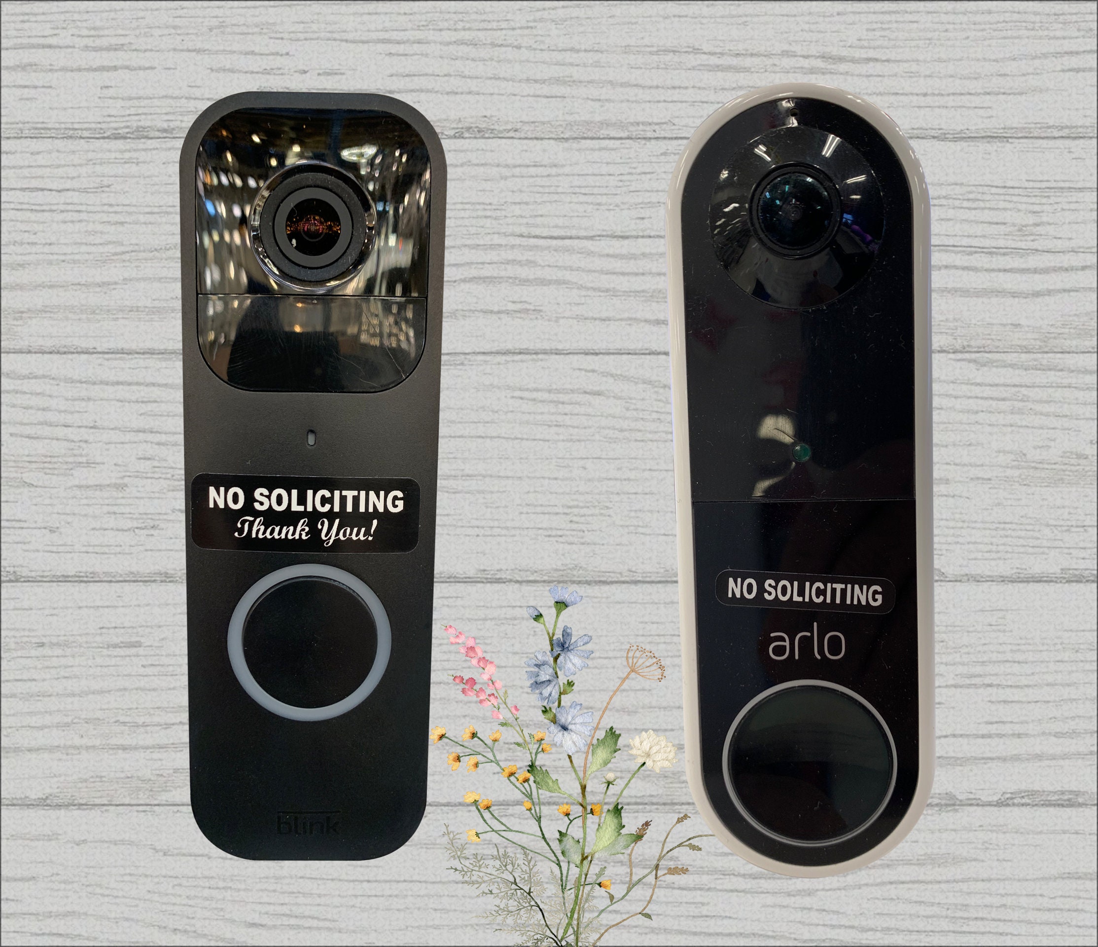 No Soliciting Sign Stickers Labels for Video Camera Doorbells and ...