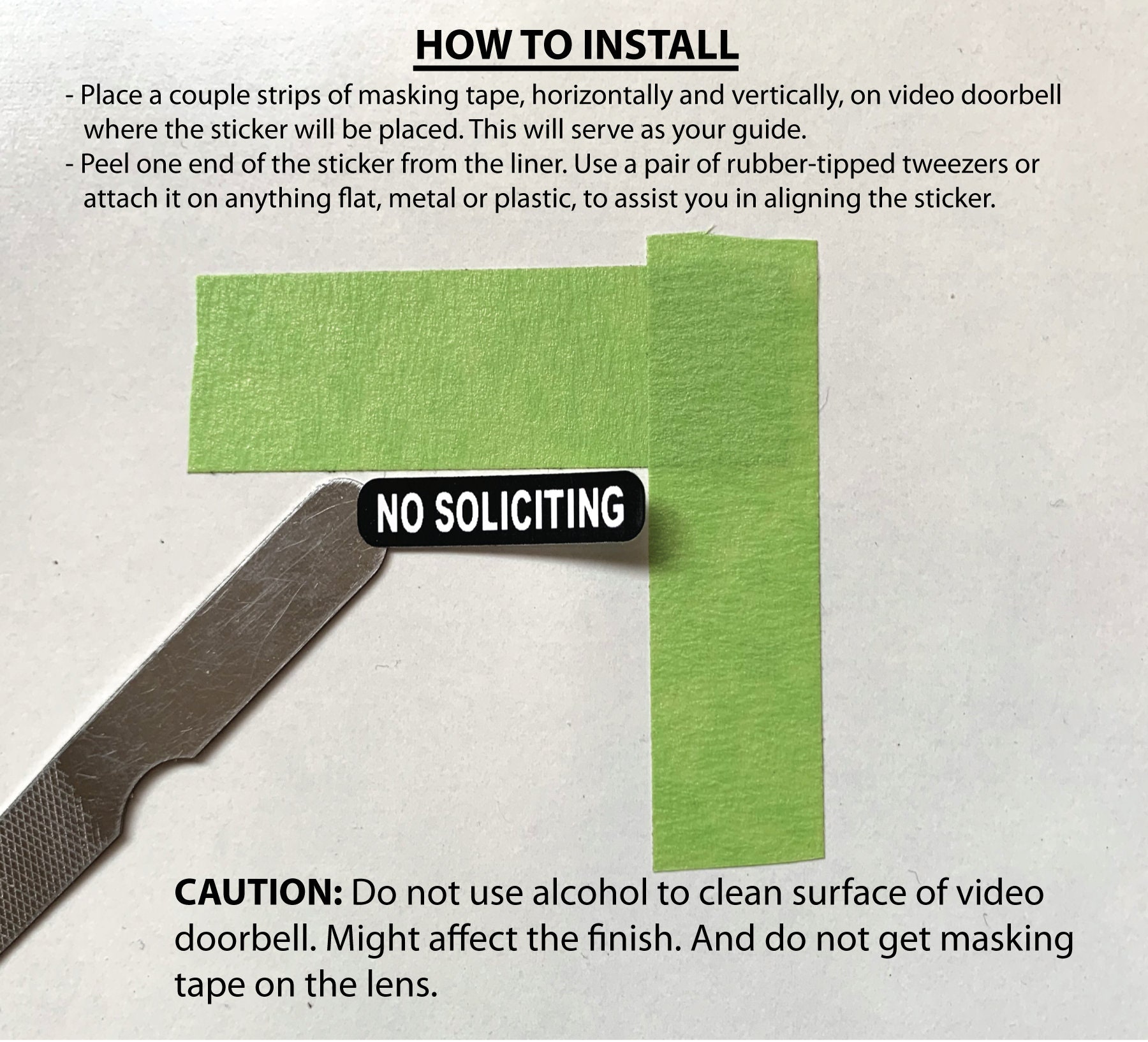 No Soliciting Sign Stickers Labels for Video Camera Doorbells and ...