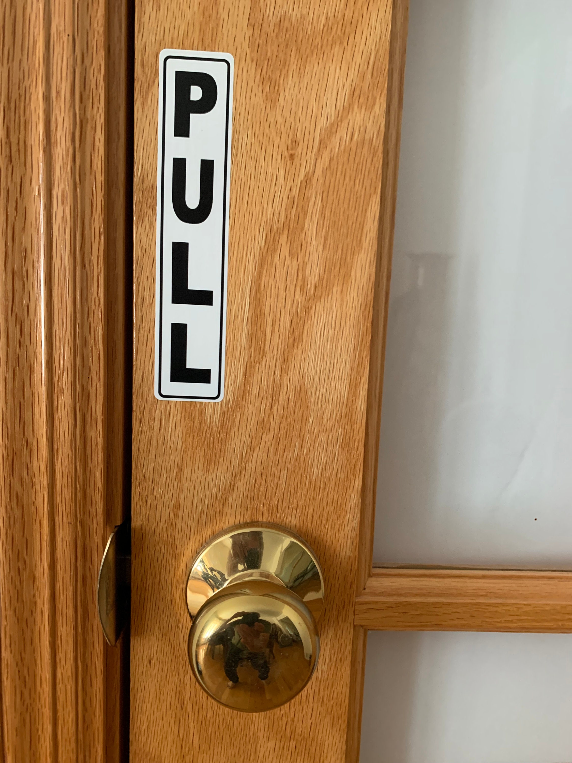 Push Pull Door Sign Stickers Labels, Size 6 X 1-1/4, 2 Styles to Select ...