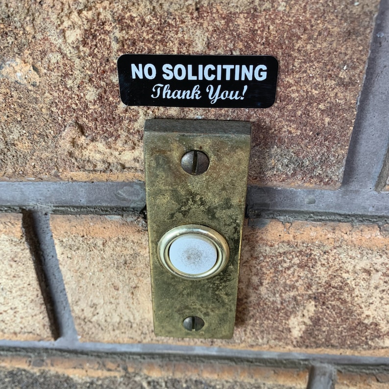 No Soliciting Sign Stickers Labels for Video Camera Doorbells and ...