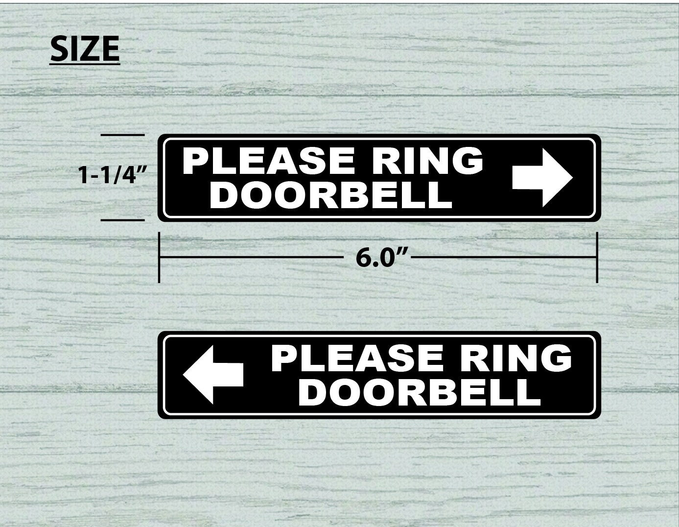 Please Ring Doorbell Sign Stickers Labels, Size 6" X 1-1/4", 2 Styles ...