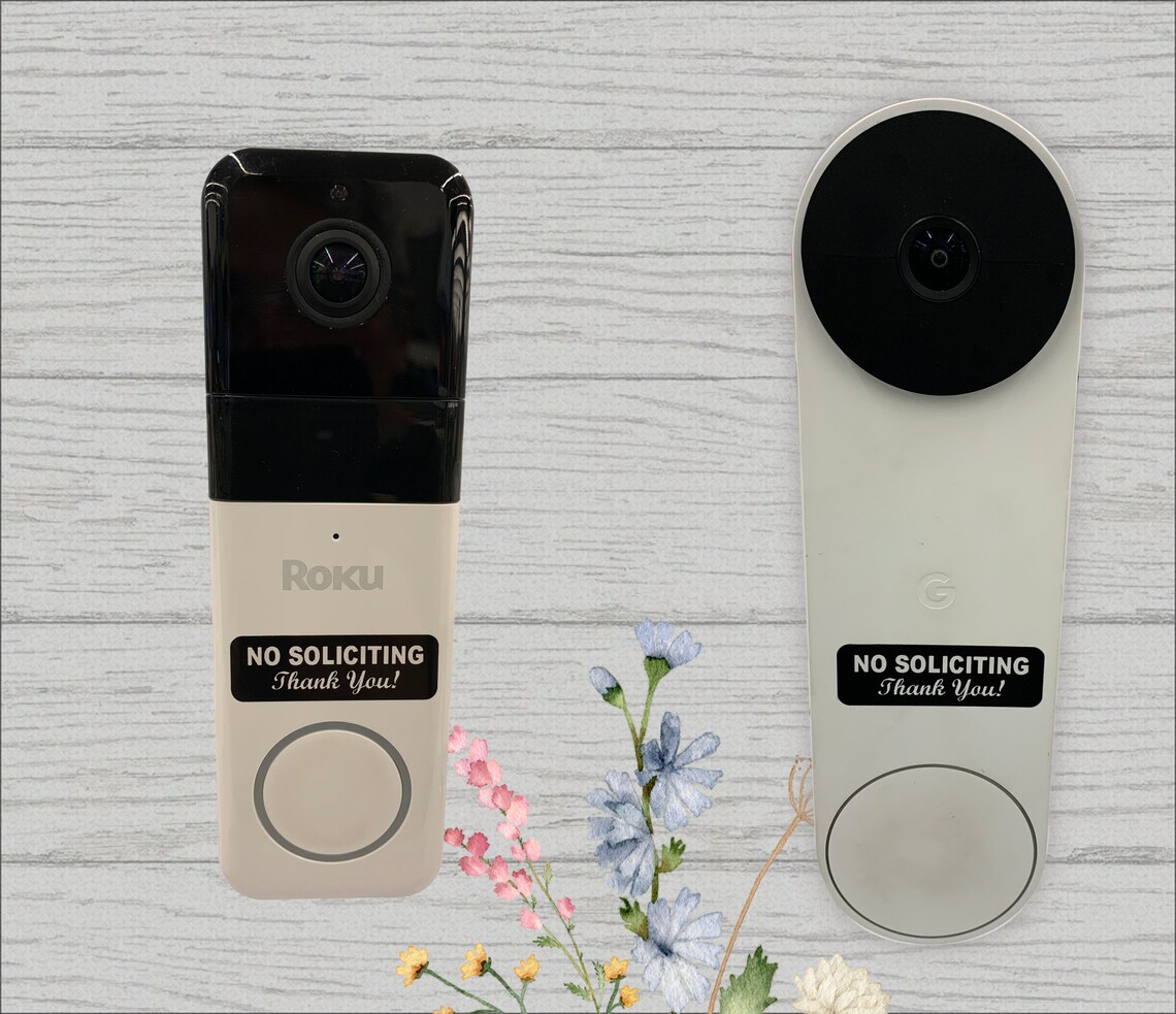No Soliciting Sign Stickers Labels for Video Camera Doorbells and ...