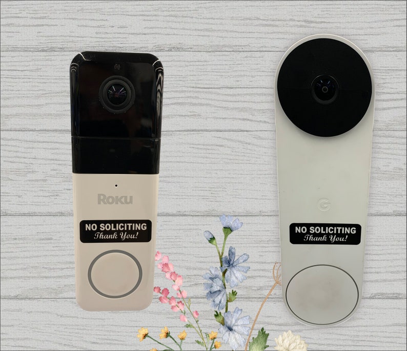 No Soliciting Sign Stickers Labels for Video Camera Doorbells and ...