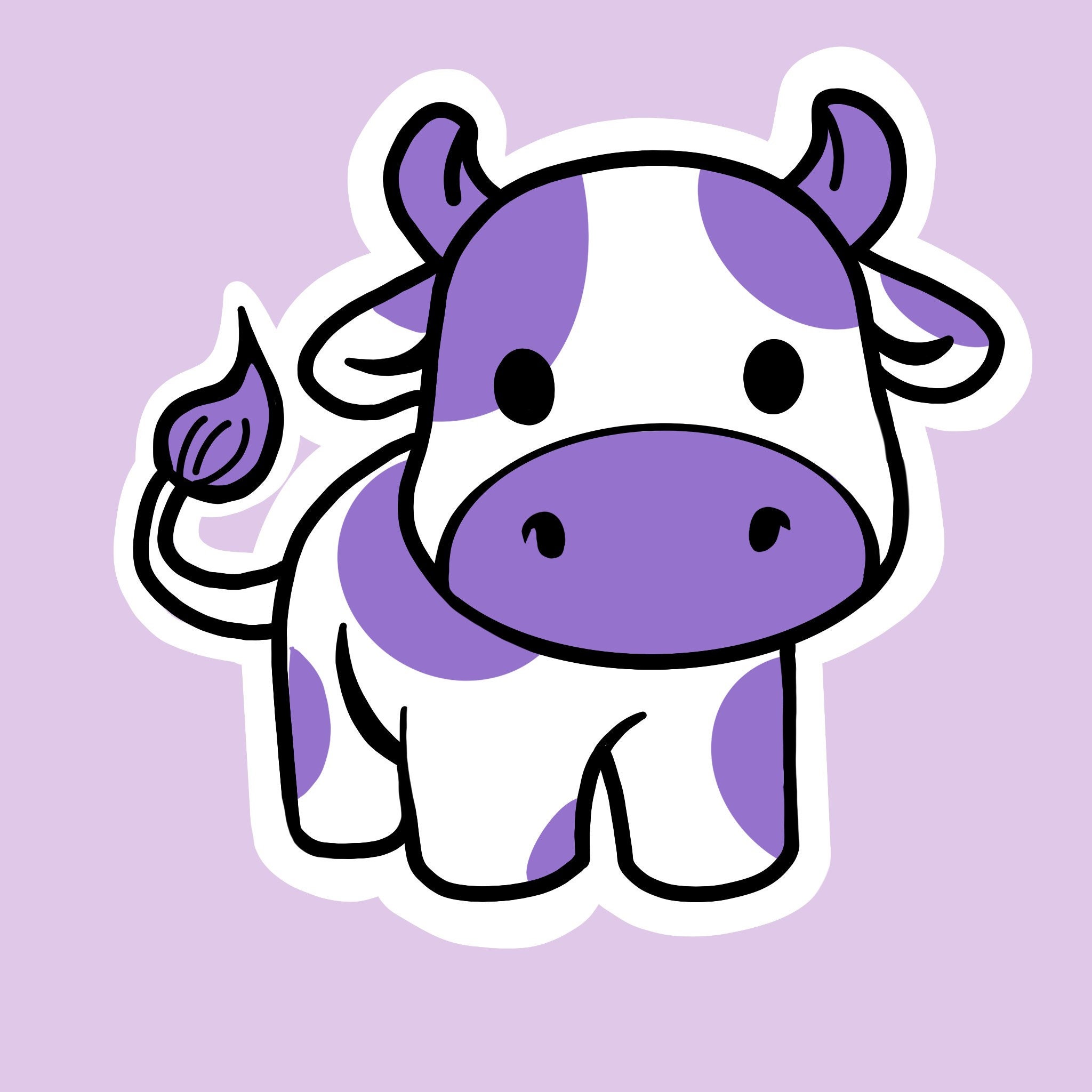 Cute Cow Sticker - Etsy