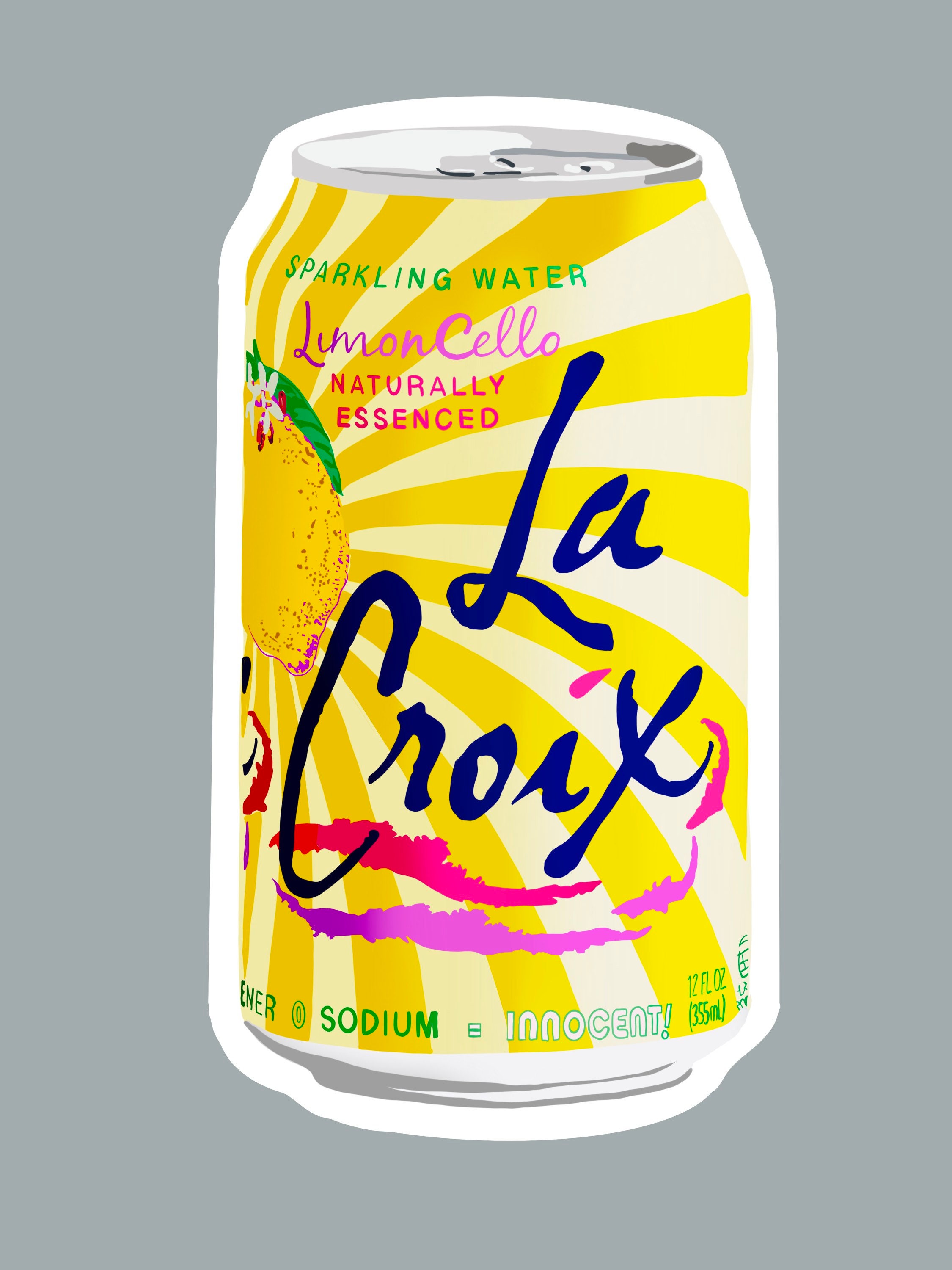 Limon Cello La Croix Sticker - Etsy