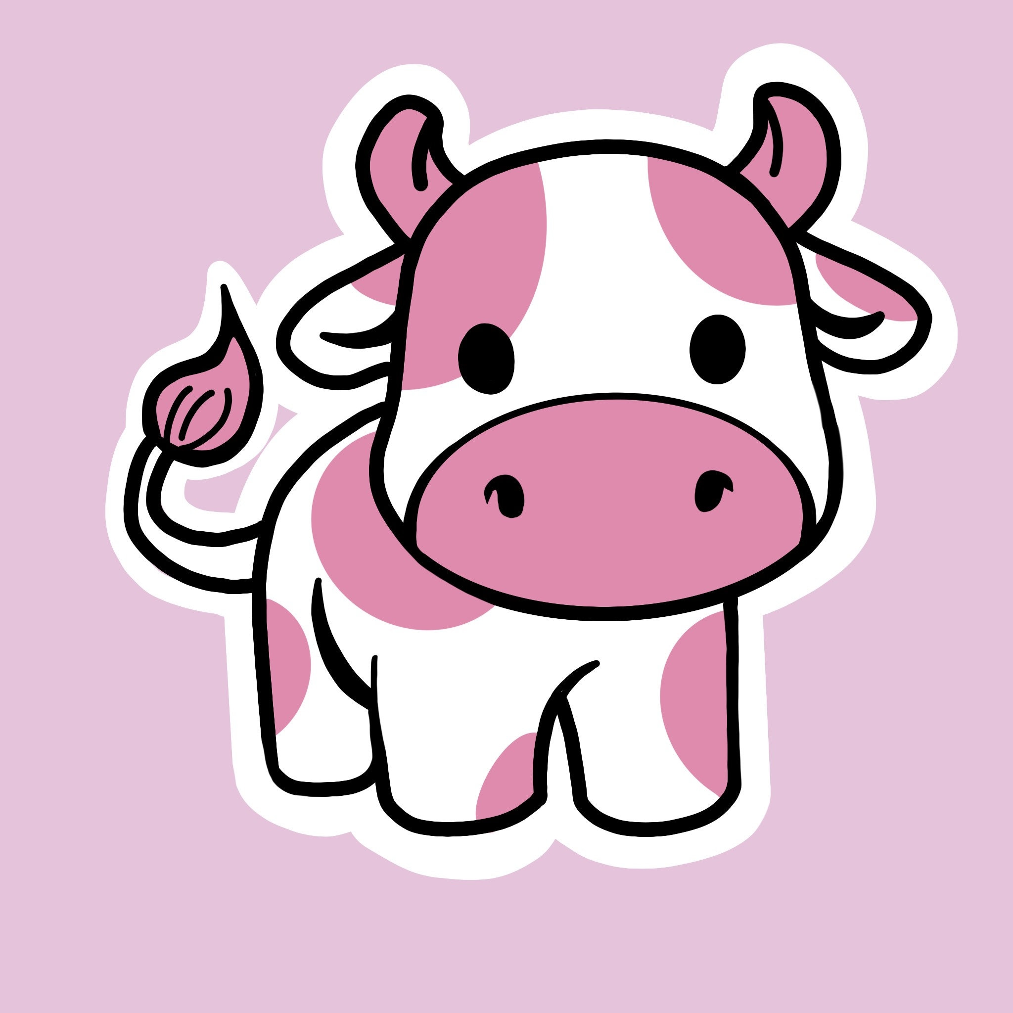 Cute cow sticker | Etsy