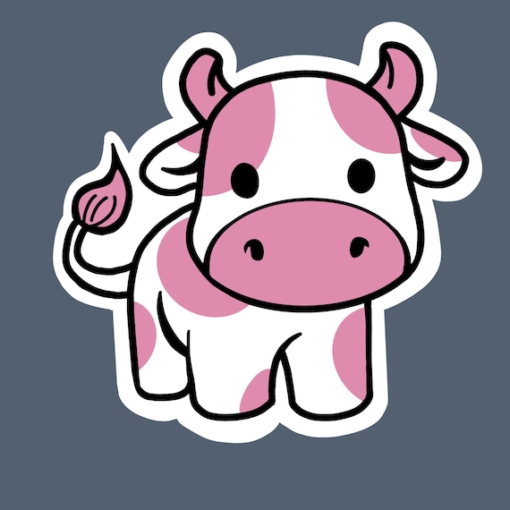 Cute Cow Sticker | Etsy