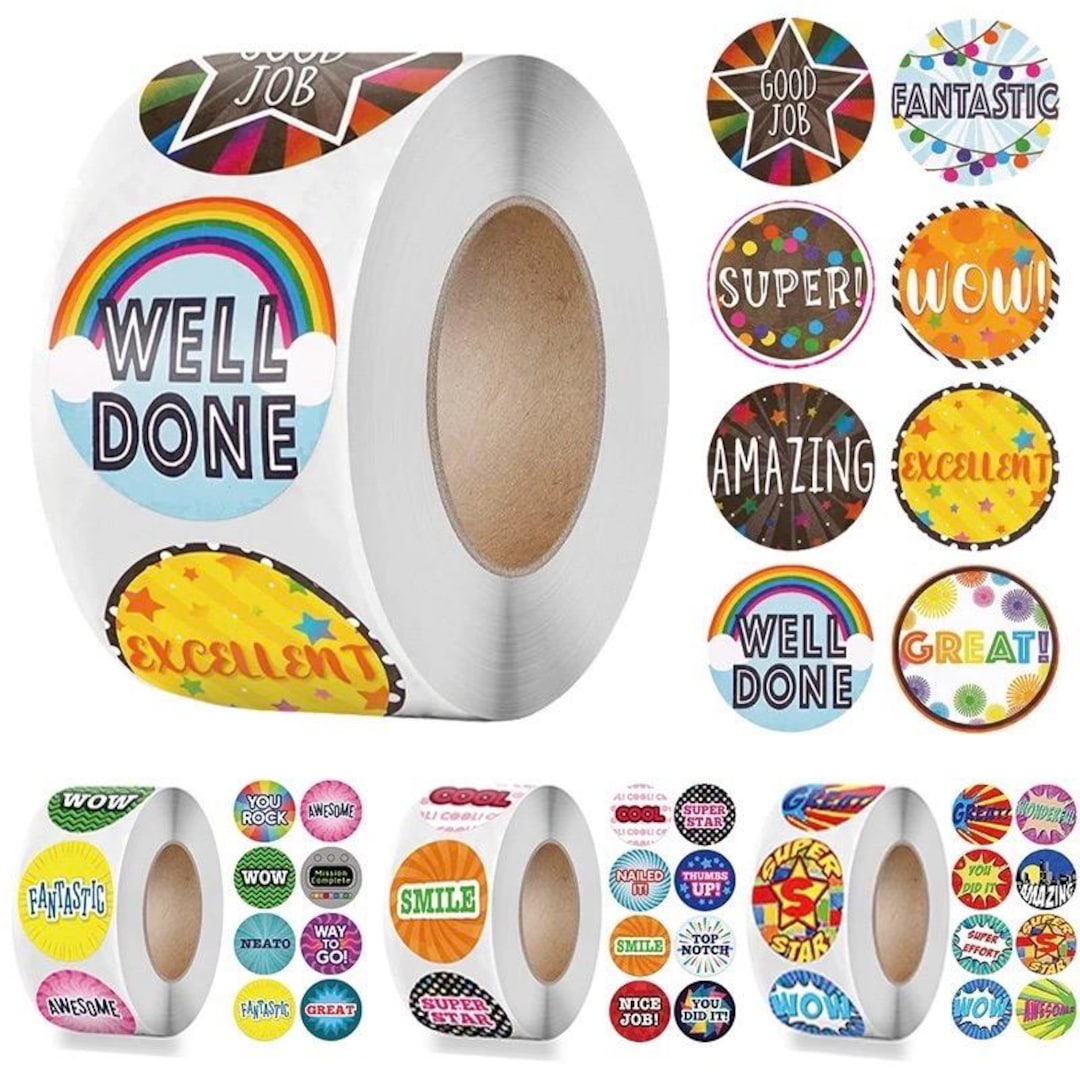 Reward Stickers 25mm Kids Children Teachers Parents Labels Praise Home ...
