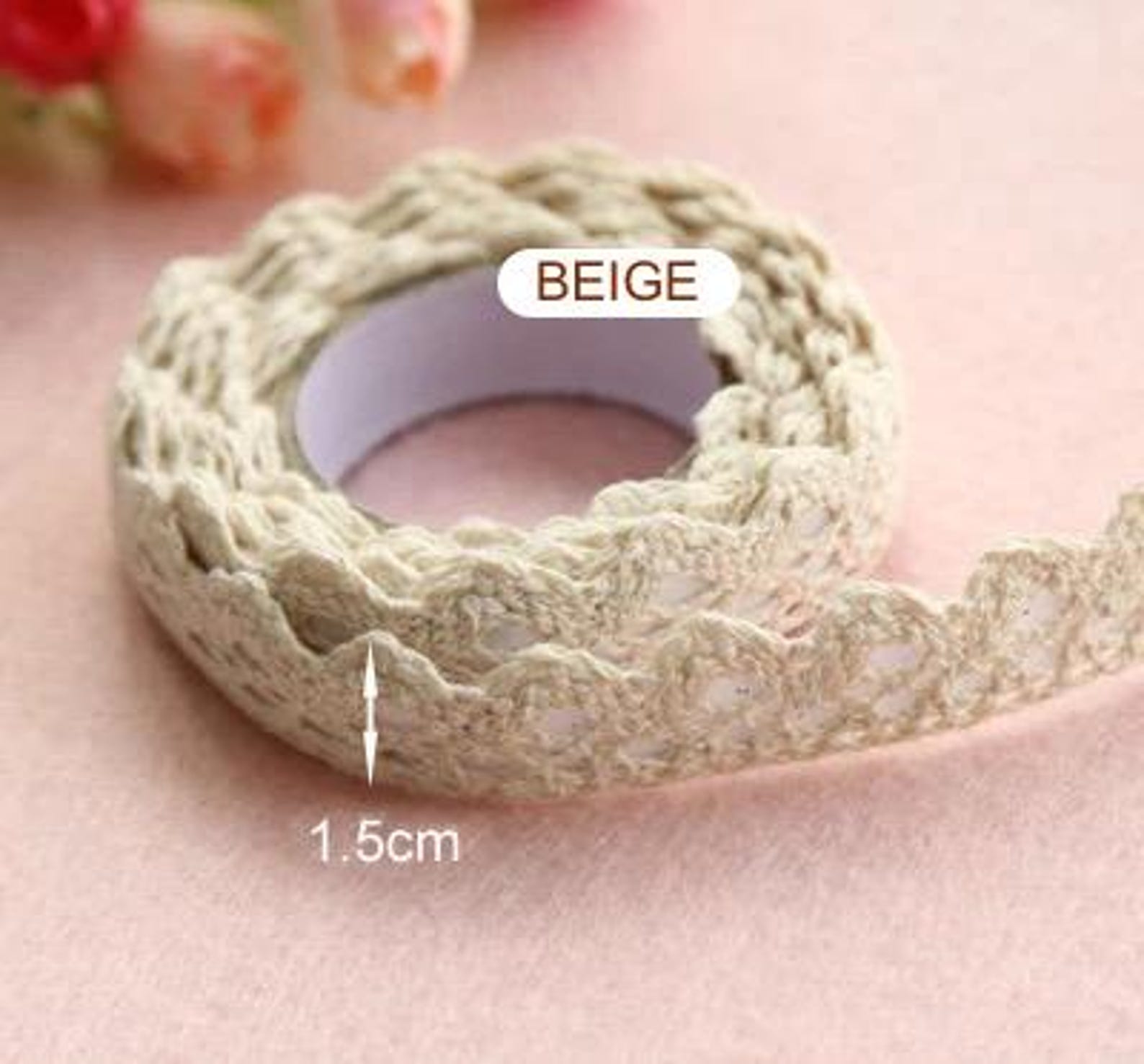 Lace Adhesive Ribbon Tape, Cotton Sticky Ribbon, Lace, Sewing, Fabric ...
