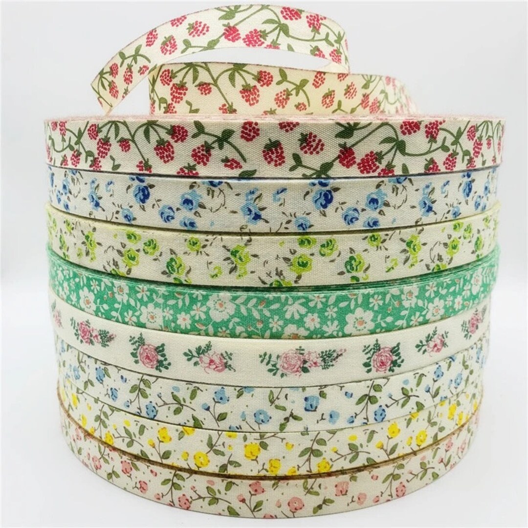 Handmade Ribbon, Floral, Wedding, Printed Cotton Ribbon, Hearts, Sewing ...