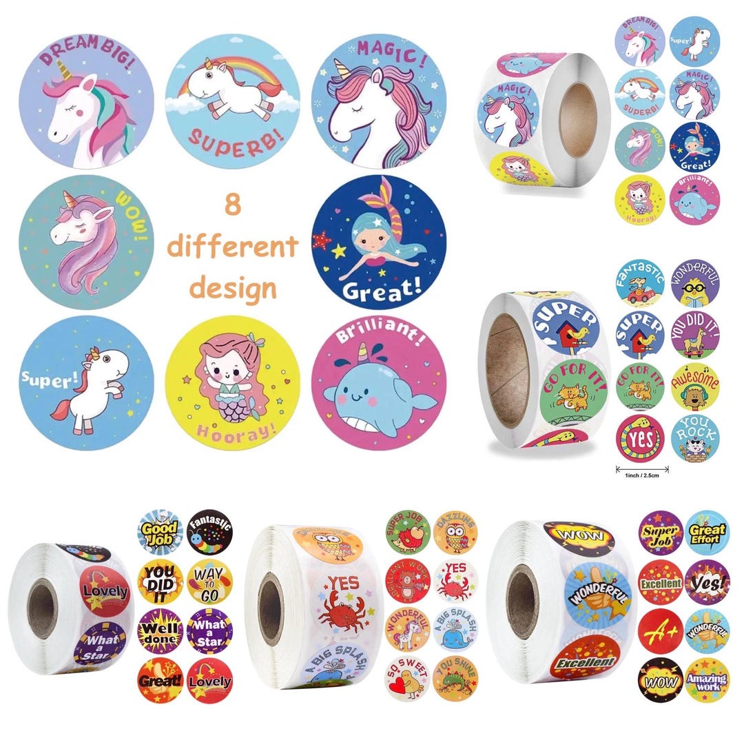 Reward Stickers 25mm Kids Children Teachers Parents Labels Praise Home ...