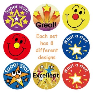 Circle Star Reward Stickers 25mm Kids Children Teachers Parents Labels ...
