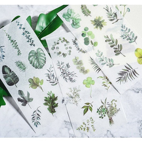 Foliage Sticker Set Green Leaf Planner Stickers Leafy Plant - Etsy