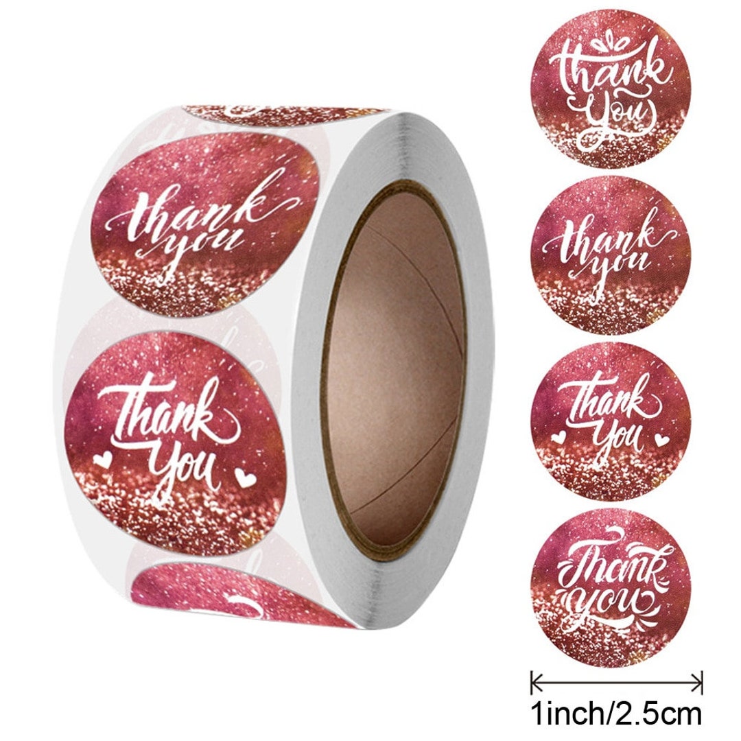 Thank You Stickers Labels Thank You for Your Order Red Round Shaped ...