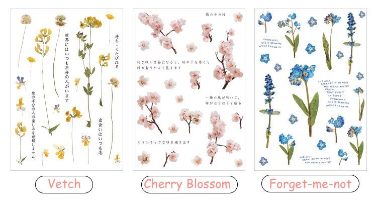 Stickers Nature Stickers Floral Stickers Transparent - Etsy UK