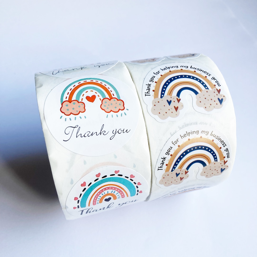 Thank You Rainbow Stickers, Labels, Large, Thanks, Business Grow, Thank ...