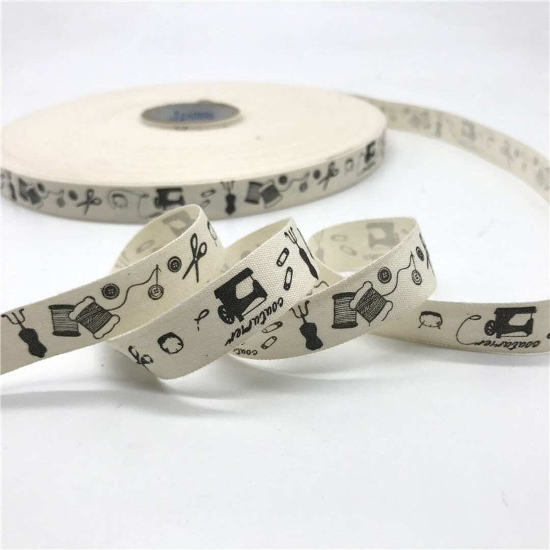 Cotton Ribbon, Printed, Craft, Sewing, Label, Tag, Fabric, Decoration ...