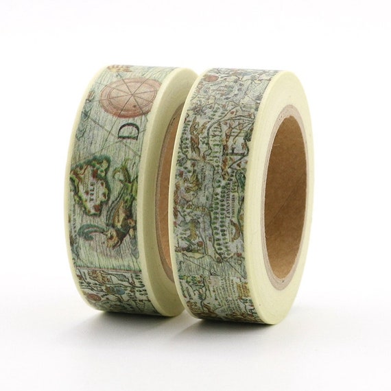 Retro World Map Washi Tape Paper Tape Planner Scrapbook | Etsy