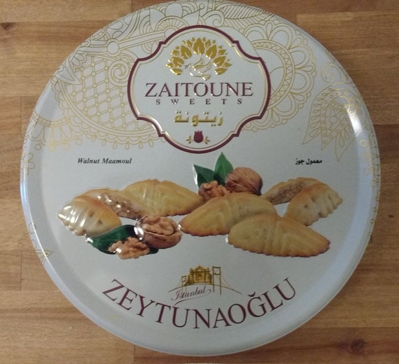 Walnut Mamoul Cookies 1.1 Lb Tin Syrian Mamoul Cookies | Etsy
