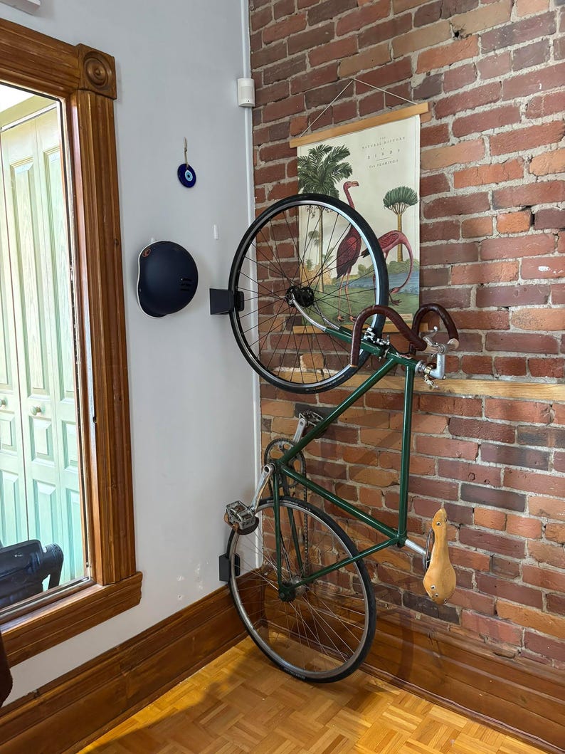 Bike Wall Mount for Small Spaces – Vertical Bicycle Rack With Auto Lock ...