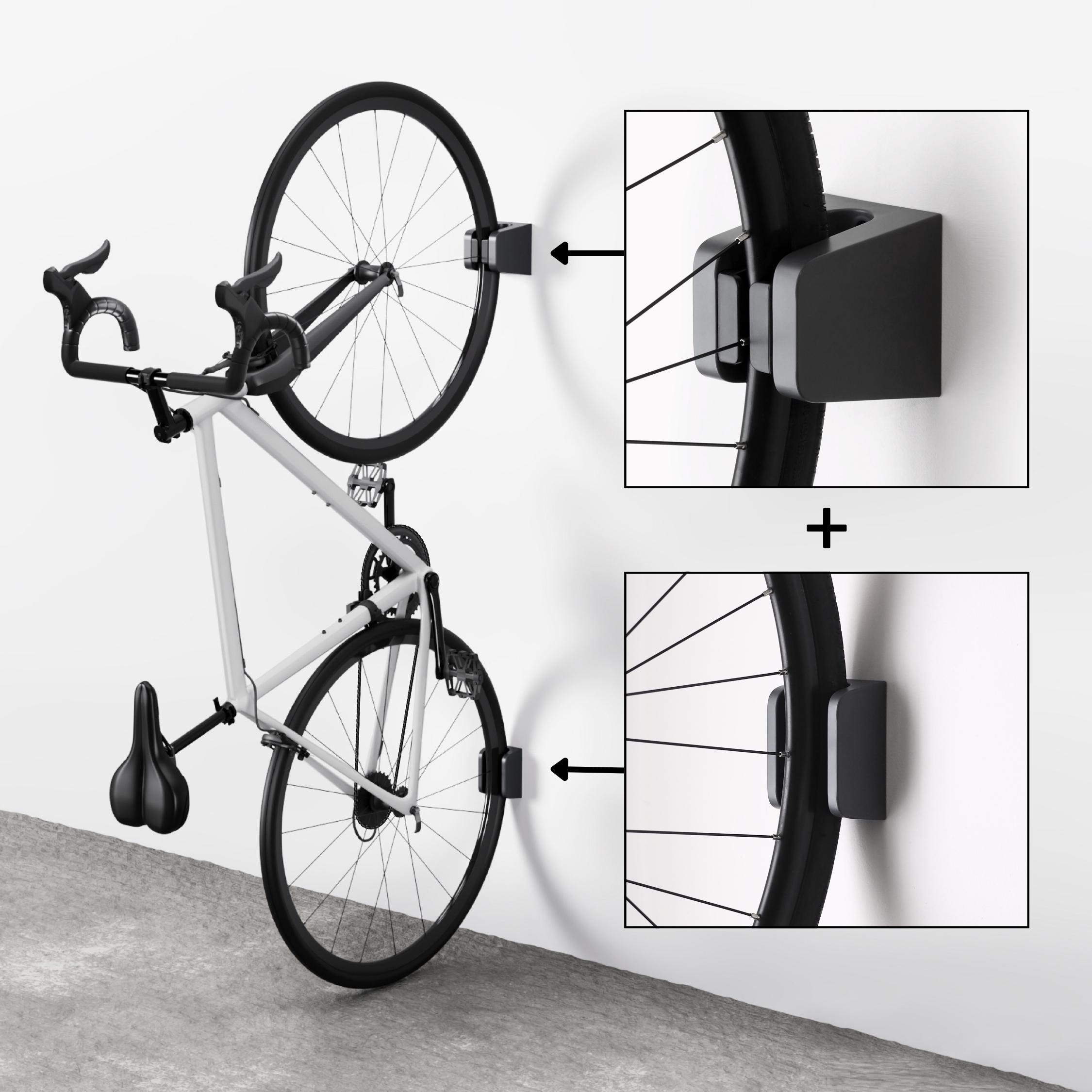 Bike Wall Mount for Small Spaces – Vertical Bicycle Rack With Auto Lock ...