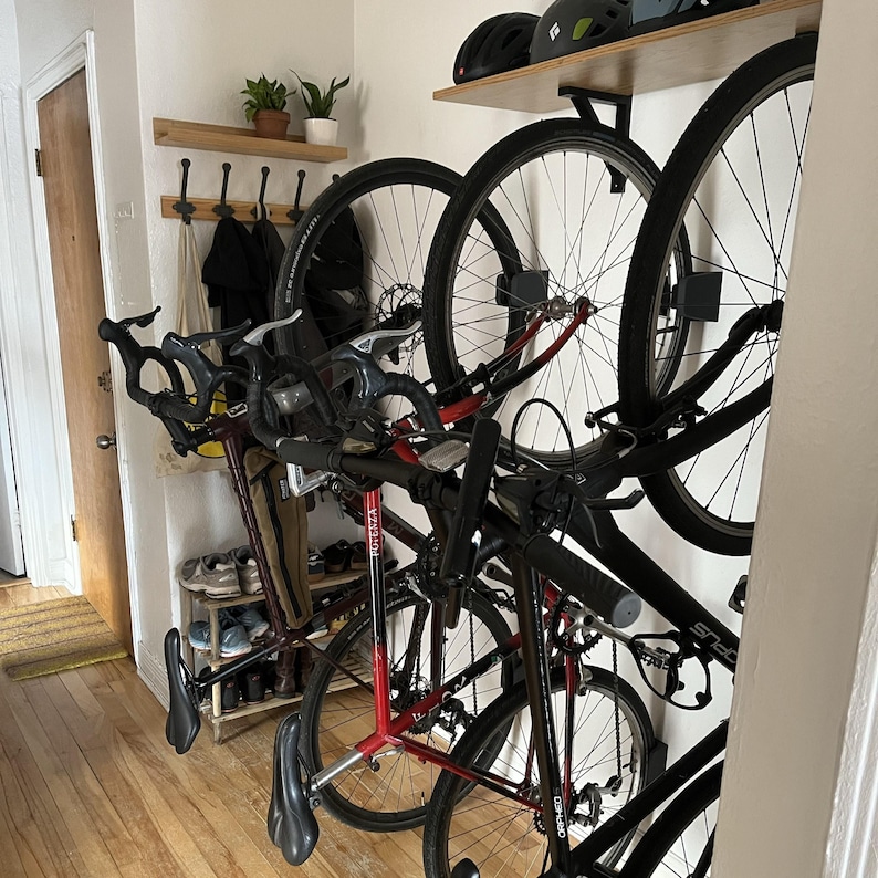 Bike Wall Mount for Small Spaces – Vertical Bicycle Rack With Auto Lock ...